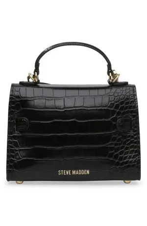 Steve Madden Dignify Croc Embossed Crossbody Bag - Black