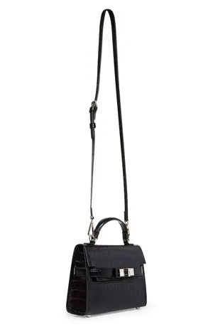 Steve Madden Dignify Croc Embossed Crossbody Bag - Black