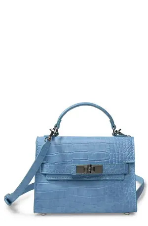 Steve Madden Dignify Croc Embossed Crossbody Bag Blue