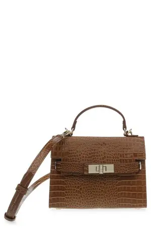 Steve Madden Dignify Croc Embossed Crossbody Bag Brown