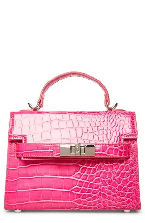 Steve Madden Dignify Croc Embossed Crossbody Bag Hot Pink