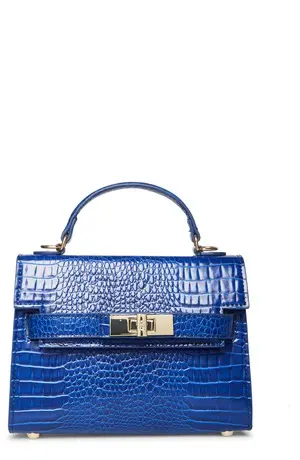Steve Madden Dignify Croc Embossed Crossbody Bag Navy