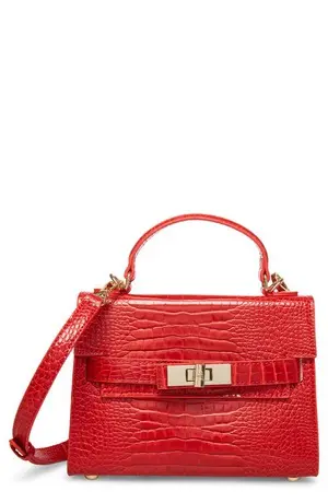 Steve Madden Dignify Croc Embossed Crossbody Bag Red