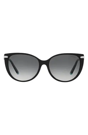 Tiffany & Co. 57mm Cat Eye Sunglasses Black Blue