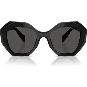 Prada 53mm Irregular Sunglasses - Black