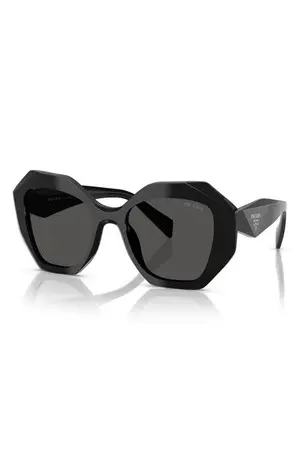Prada 53mm Irregular Sunglasses - Black
