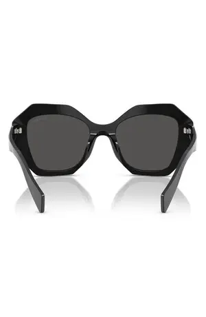 Prada 53mm Irregular Sunglasses - Black