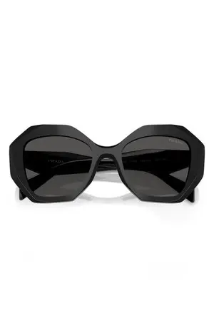 Prada 53mm Irregular Sunglasses - Black