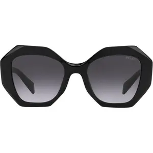 Prada 53mm Irregular Sunglasses Black/grey Gradient