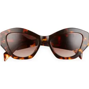 Prada 53mm Irregular Sunglasses Honey Havana/brown Gradient