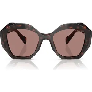 Prada 53mm Irregular Sunglasses Light Brown