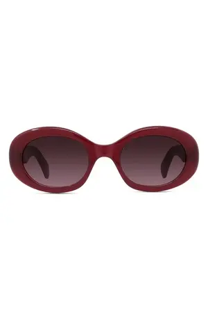 Celine Triomphe 52mm Oval Sunglasses Shiny / Gradient Bordeaux