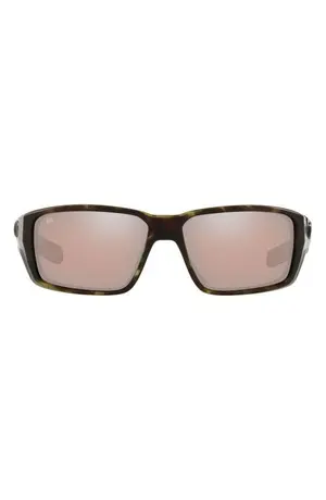 COSTA DEL MAR Costa Del Mar 60mm Polarized Rectangle Sunglasses Brown Print