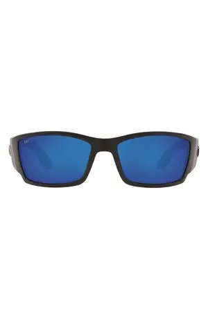 COSTA DEL MAR Costa Del Mar 61mm Wraparound Sunglasses Black Blue