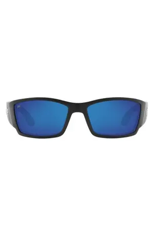 COSTA DEL MAR Costa Del Mar 61mm Wraparound Sunglasses Black