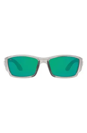 COSTA DEL MAR Costa Del Mar 61mm Wraparound Sunglasses Green Silver