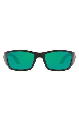 COSTA DEL MAR Costa Del Mar 61mm Wraparound Sunglasses Rubber Black