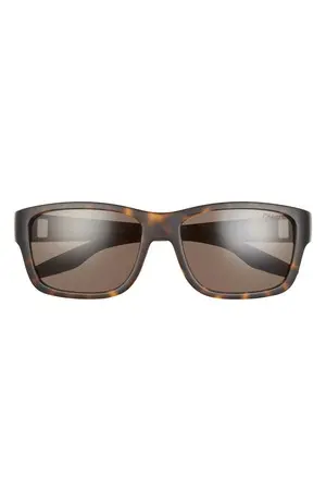 Prada Prada Linea Rossa 59mm Square Sunglasses Havana Rubber Brown