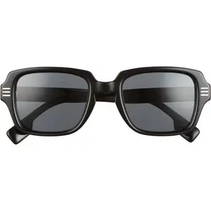 Burberry Burberry 51mm Rectangular Sunglasses Black/ Dark Grey