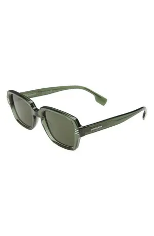 Burberry 51mm Rectangular Sunglasses - Green/dark Green