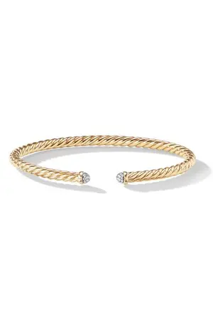 David Yurman Spira® 18k Yellow Bracelet, 4mm - Yellow Gold/diamond