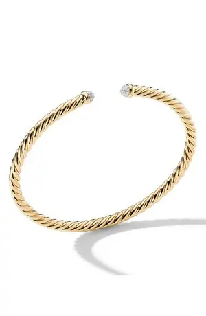 David Yurman Spira® 18k Yellow Bracelet, 4mm - Yellow Gold/diamond