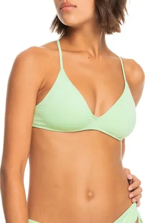 Roxy Roxy Beach Classics Strappy Triangle Bikini Top Sprucetone