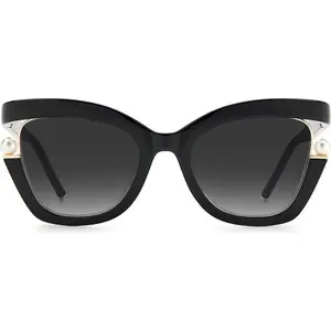 Carolina Herrera 53mm Cat Eye Sunglasses - Black/dark Grey Sf