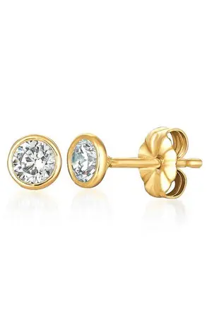 CRISLU Cubic Zirconia Bezel Stud Earrings - Gold