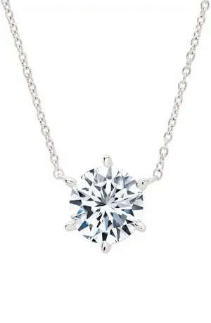 CRISLU Cubic Zirconia Pendant Necklace - Platinum