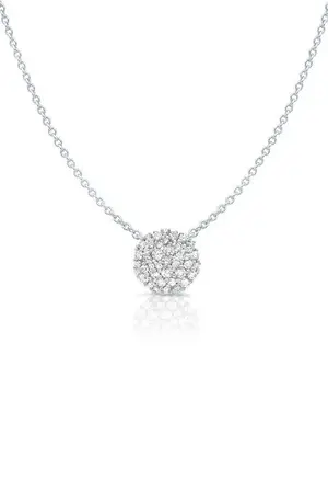 CRISLU Pavé Cluster Pendant Necklace - Platinum