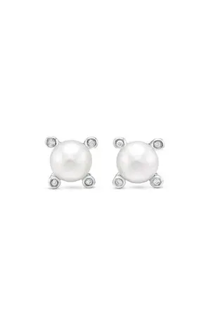 Pearl Diamond Studs