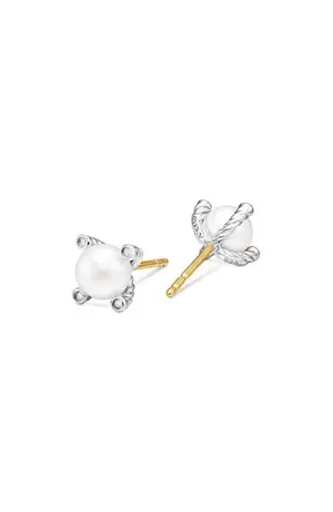 David Yurman Freshwater And Diamond Stud Earrings