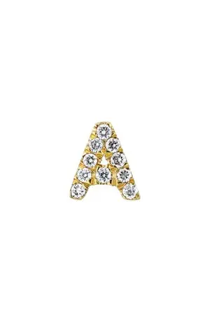 Bony Levy Bony Levy Icon Diamond Initial Single Stud Earring 18k Yellow Gold - A