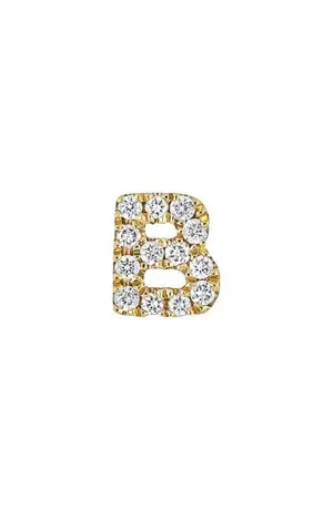 Bony Levy Bony Levy Icon Diamond Initial Single Stud Earring 18k Yellow Gold - B