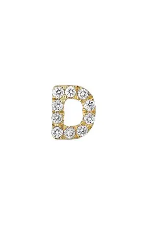 Bony Levy Icon Diamond Initial Single Stud Earring - 18k Yellow Gold - D