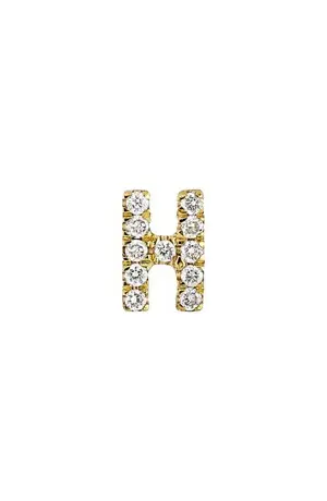 Bony Levy Bony Levy Icon Diamond Initial Single Stud Earring 18k Yellow Gold - H