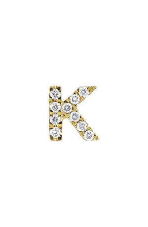 Bony Levy Bony Levy Icon Diamond Initial Single Stud Earring 18k Yellow Gold - K