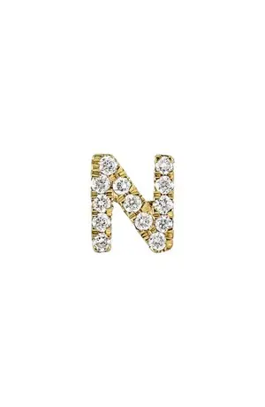 Bony Levy Bony Levy Icon Diamond Initial Single Stud Earring 18k Yellow Gold - N