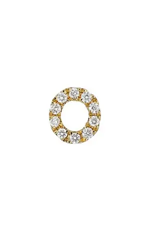 Bony Levy Bony Levy Icon Diamond Initial Single Stud Earring 18k Yellow Gold - O