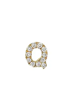 Bony Levy Bony Levy Icon Diamond Initial Single Stud Earring 18k Yellow Gold - Q