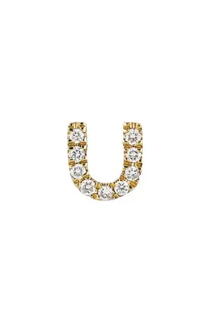 Bony Levy Icon Diamond Initial Single Stud Earring - 18k Yellow Gold - U