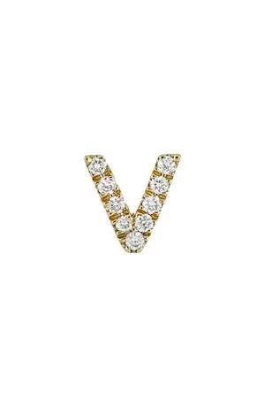 Bony Levy Icon Diamond Initial Single Stud Earring - 18k Yellow Gold - V