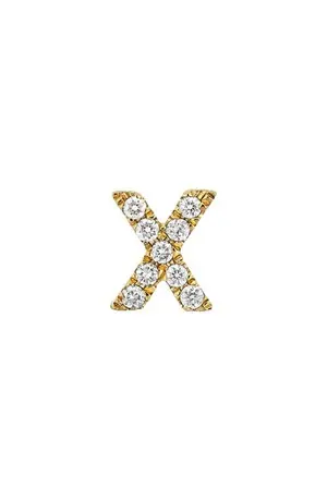 Bony Levy Icon Diamond Initial Single Stud Earring - 18k Yellow Gold - X