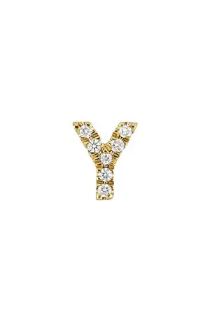 Bony Levy Bony Levy Icon Diamond Initial Single Stud Earring 18k Yellow Gold - Y