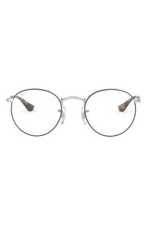 Ray-ban Ray-Ban Round Frame Eyeglasses Blue Silver