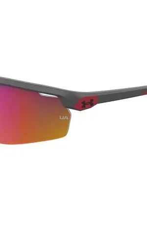 Under Armour 99mm Mirrored Shield Sunglasses - Grey Black