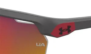 Under Armour 99mm Mirrored Shield Sunglasses - Grey Black