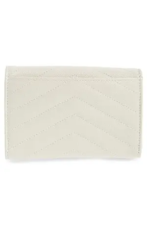Saint Laurent Monogram' Quilted Leather French Wallet - Cremasoft