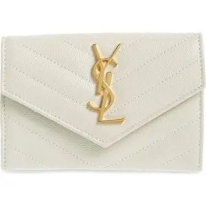 Saint Laurent Monogram' Quilted Leather French Wallet - Cremasoft